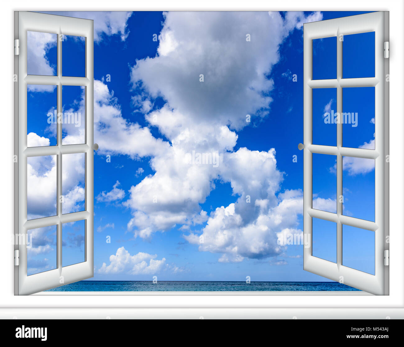 Ocean view window Caribbean Dominican Republic Stock Photo - Alamy