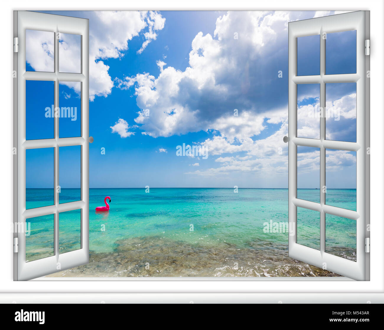Ocean view window Caribbean Dominican Republic Stock Photo - Alamy