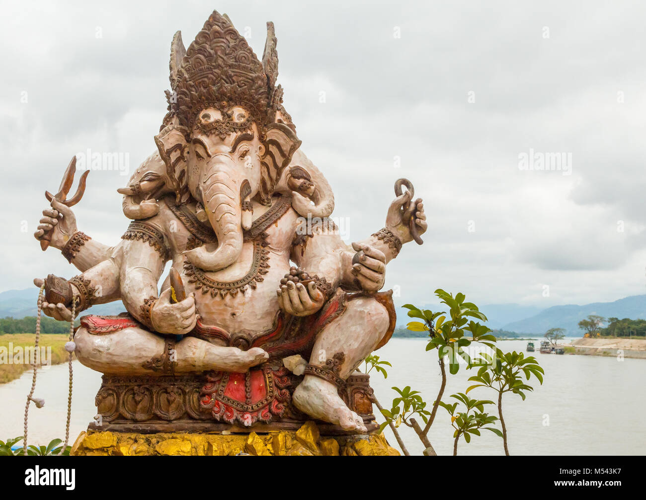 ganesh indu statue on the river mekong Stock Photo - Alamy