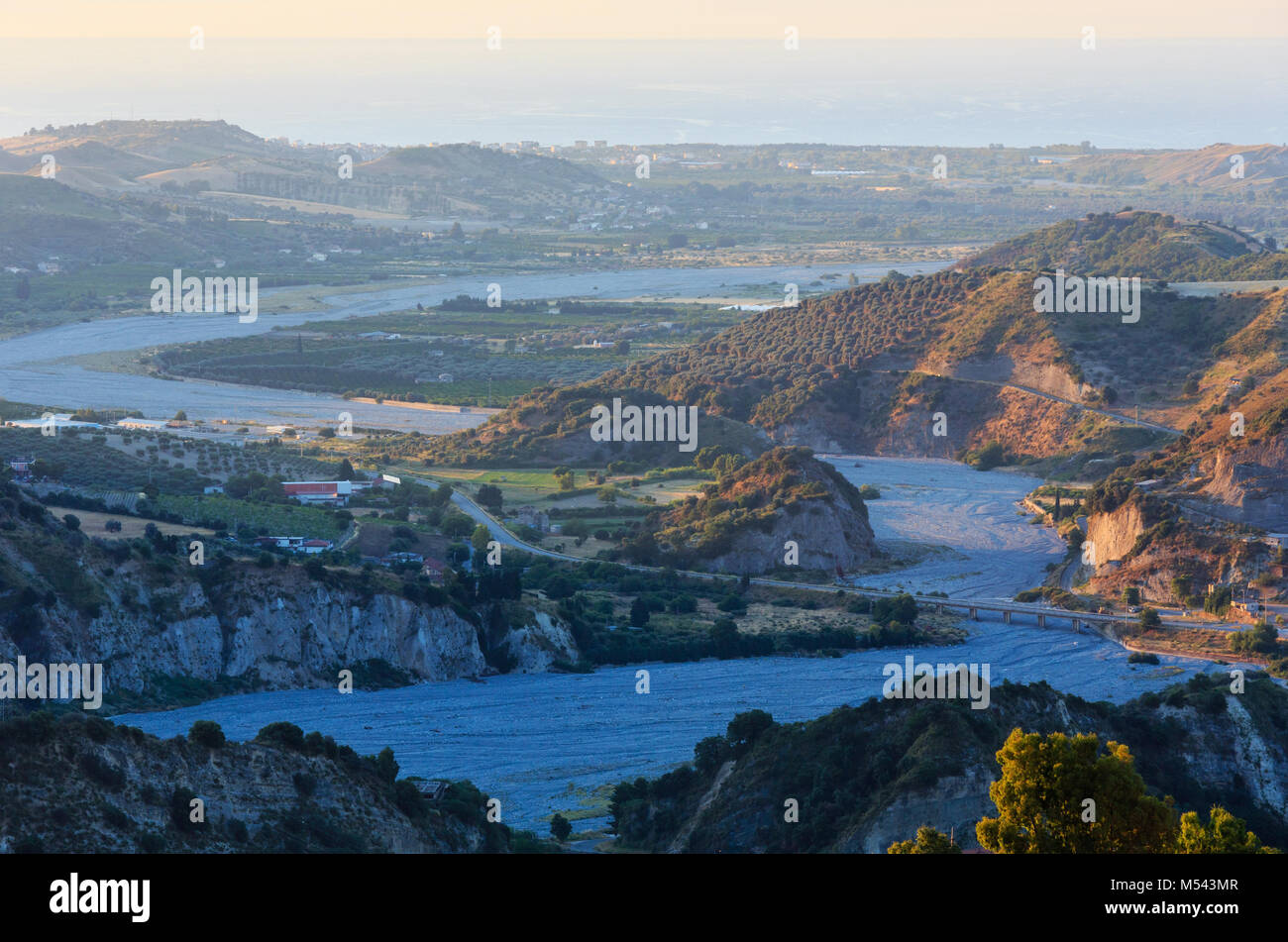 Sunrise Stilo village valley, Calabria, Italy Stock Photo - Alamy