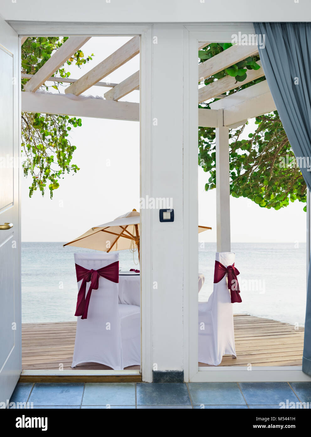 festive romantic dinner table Caribbean Dominican Republic Stock Photo ...