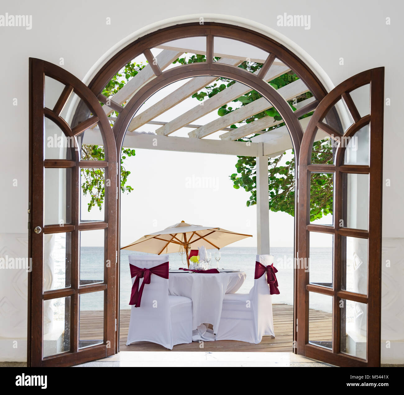 festive romantic dinner table Caribbean Dominican Republic Stock Photo ...