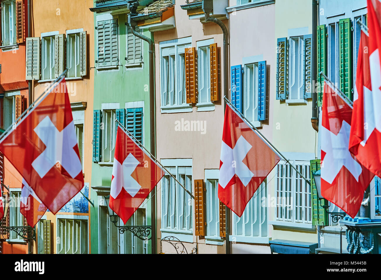 Flags of Switzerland Stock Photo - Alamy