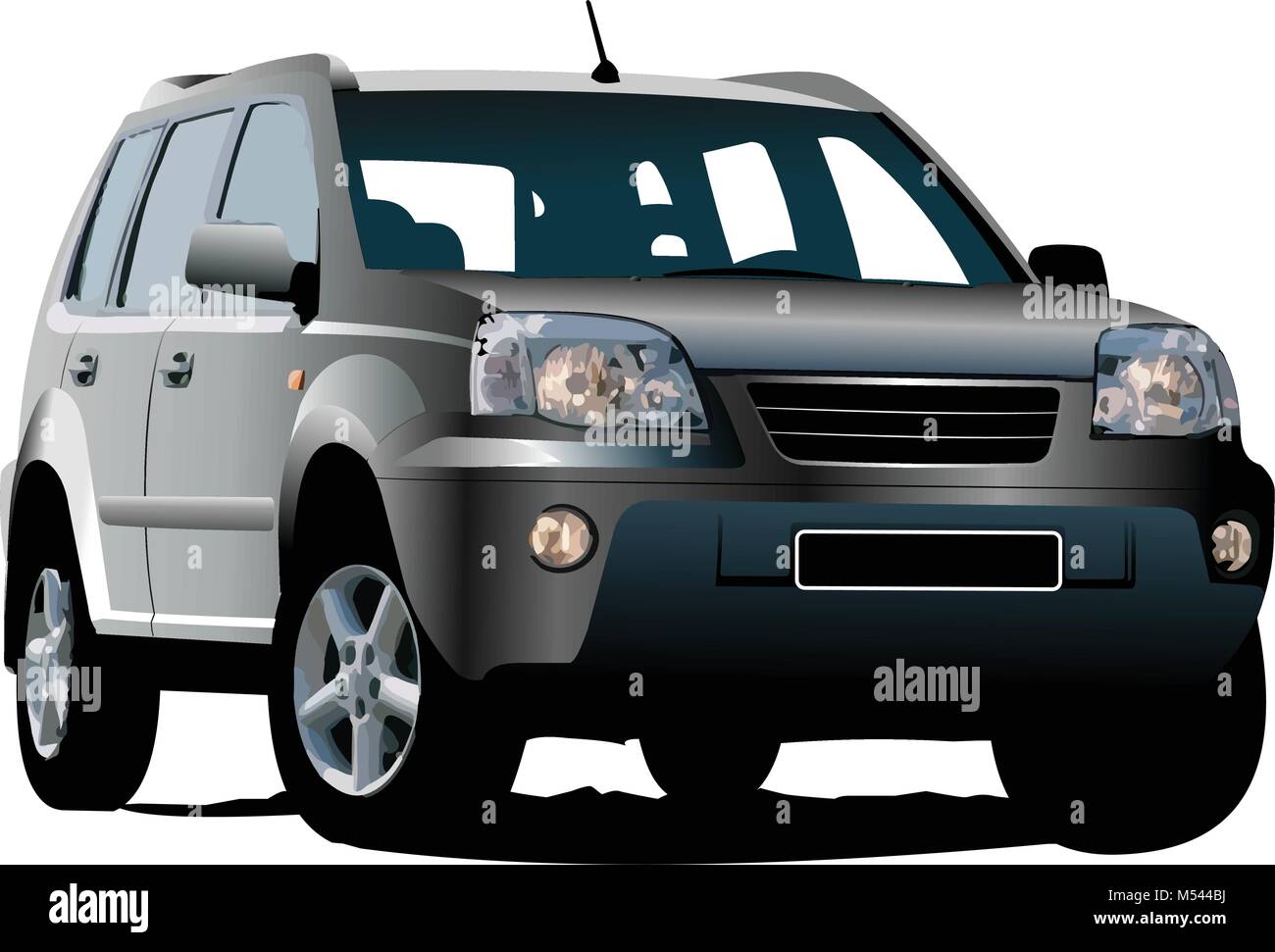 Gray car on the road. Vector illustration Stock Vector Image & Art - Alamy