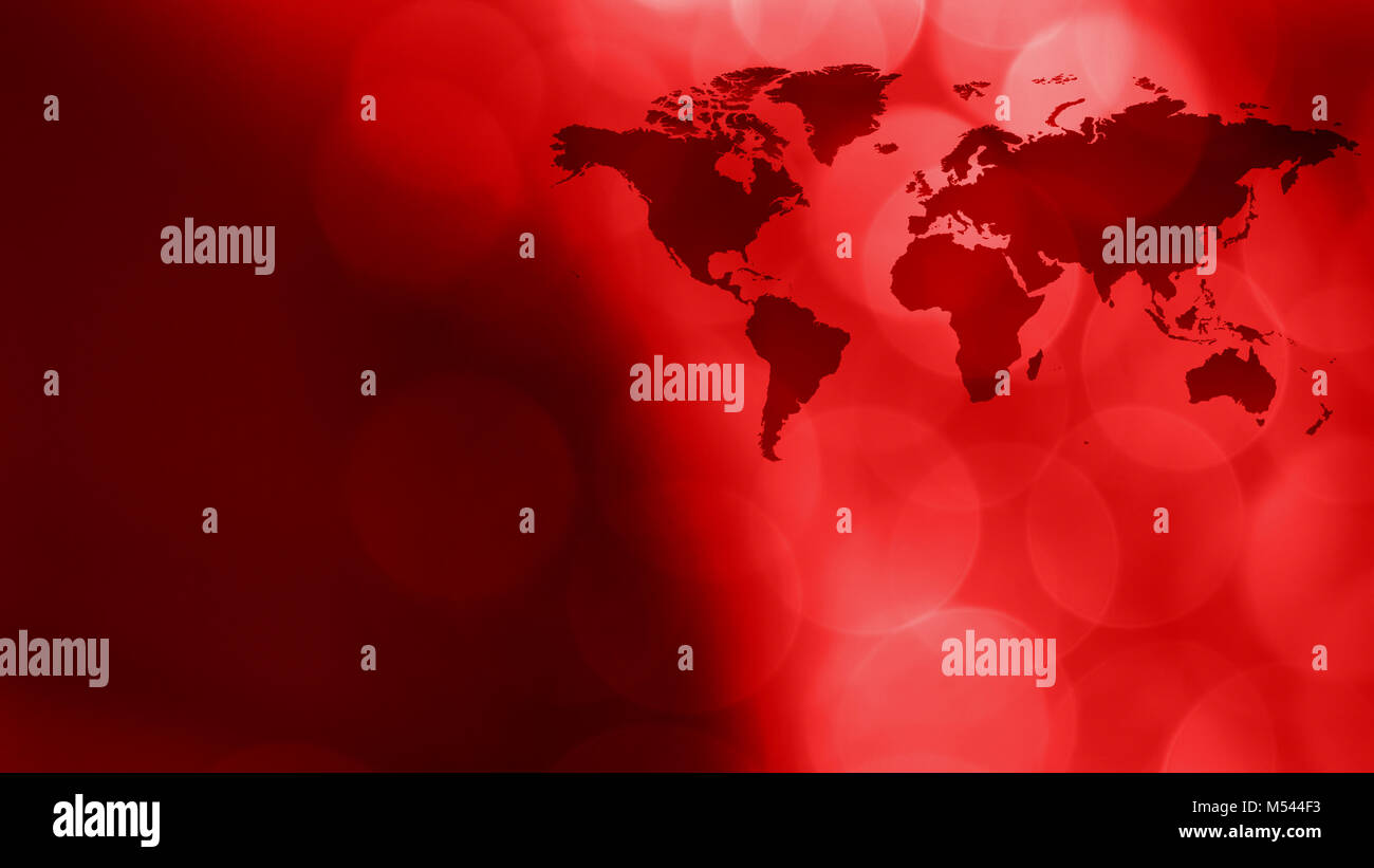 International red creative world map Stock Photo - Alamy