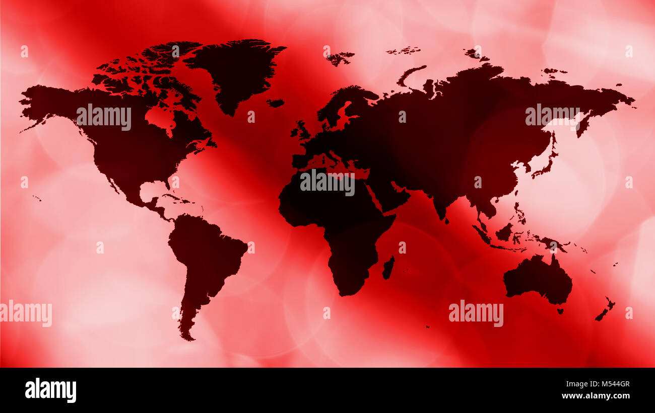 Red world map, breaking news background Stock Photo - Alamy