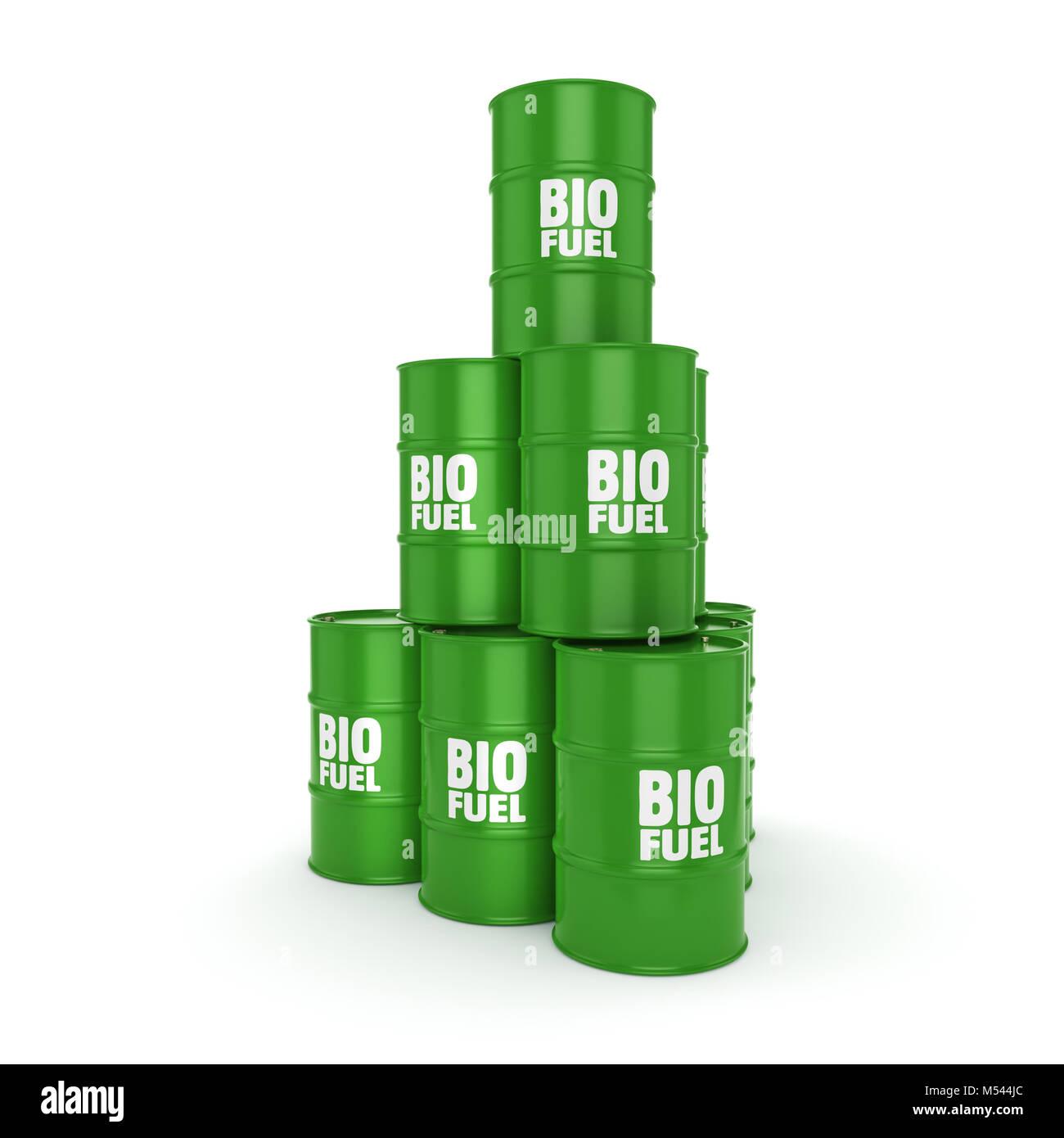 3D rendering barrels of biofuels Stock Photo - Alamy