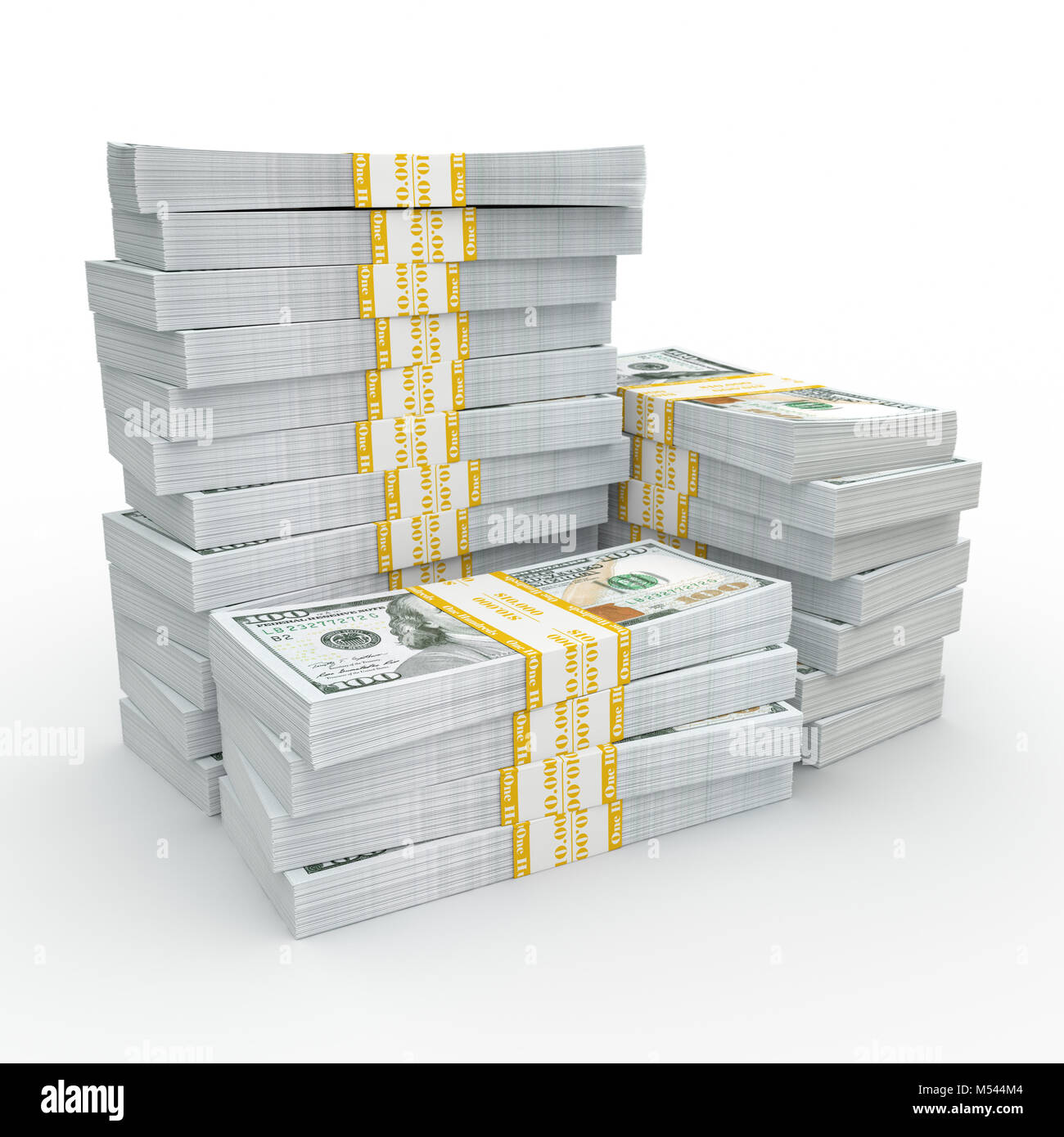 3d rendering lots of packs of US dollars Stock Photo - Alamy