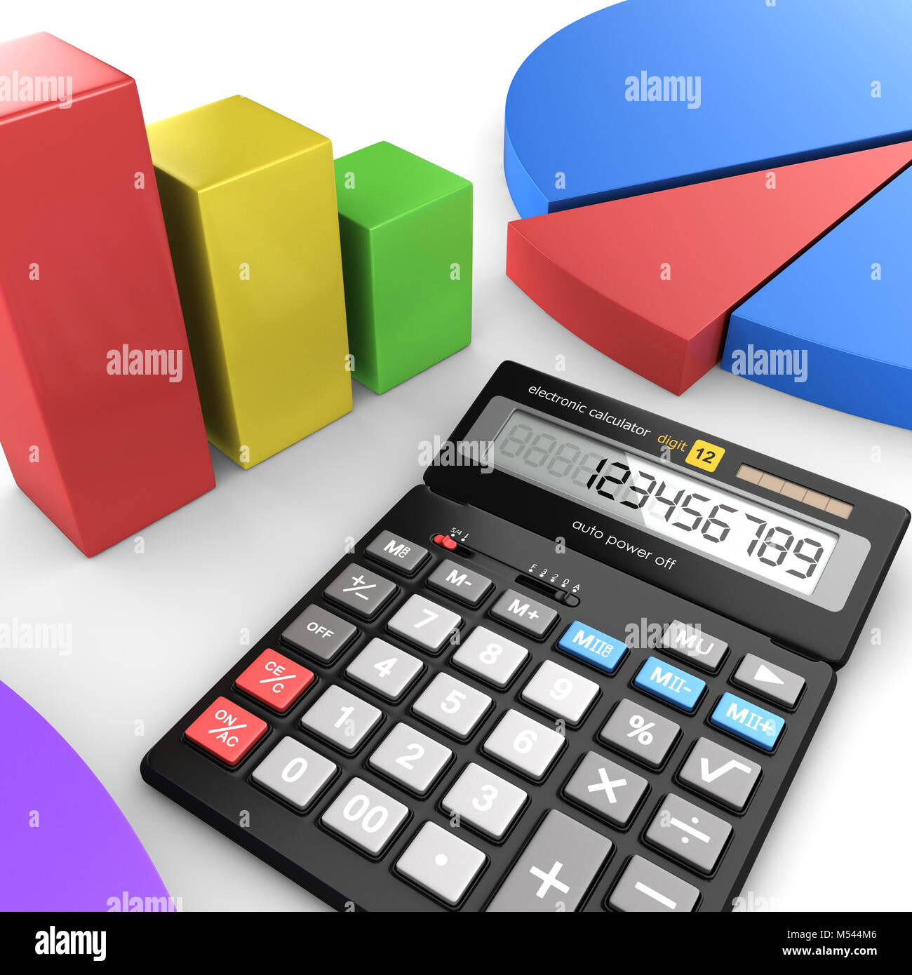 3d rendering calculator Stock Photo - Alamy