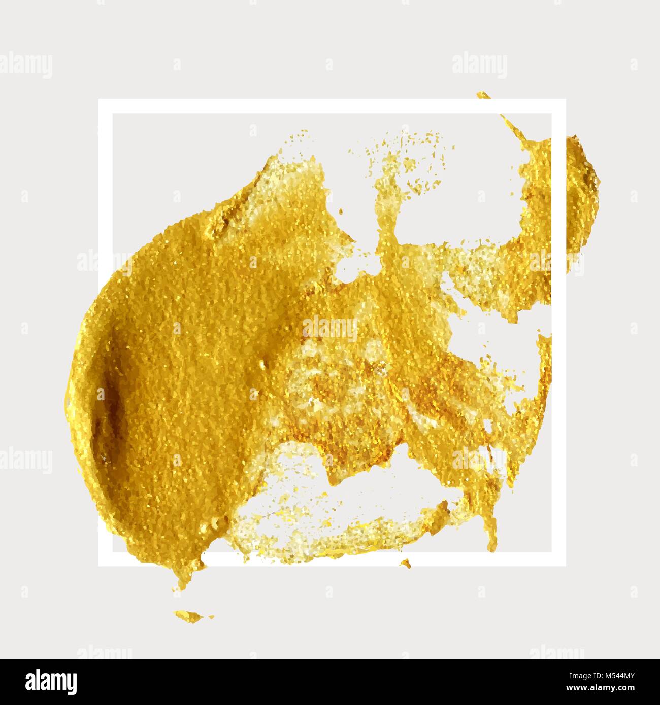 Gold hand drawn paint brush stroke Stock Vector Image & Art - Alamy
