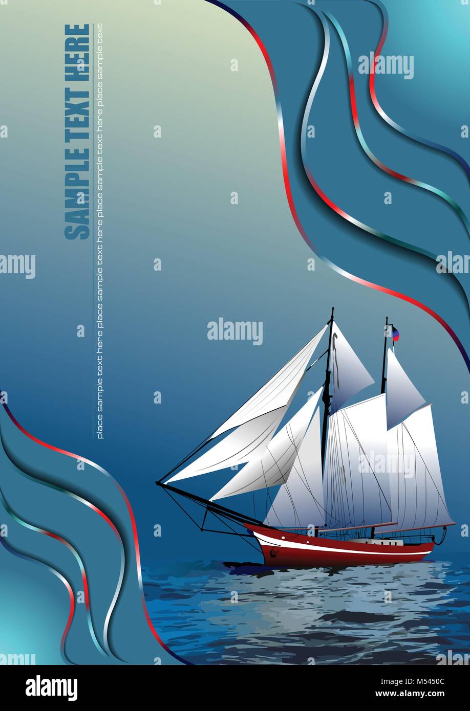 Cover for brochure with old sailing vessel Stock Vector Image & Art - Alamy