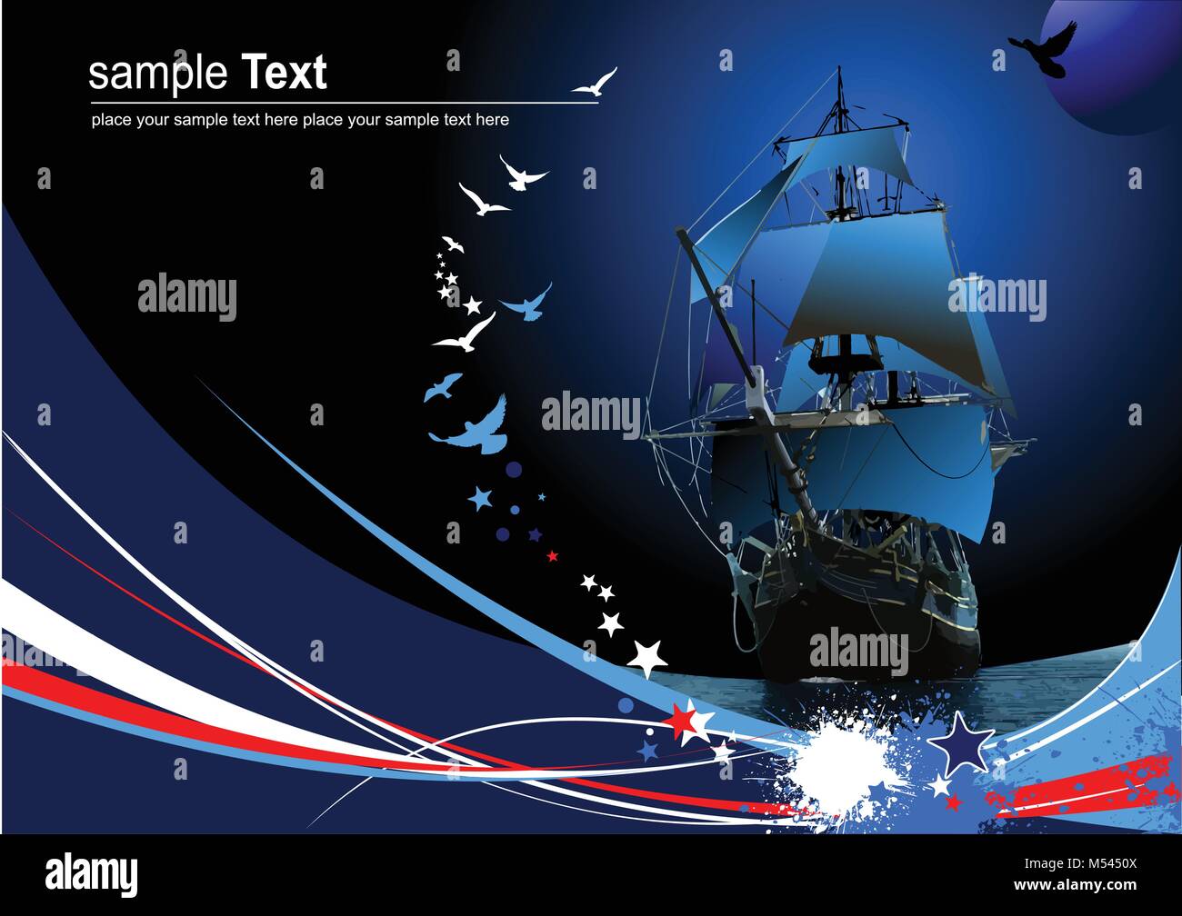 Cover for brochure with old sailing vessel Stock Vector Image & Art - Alamy