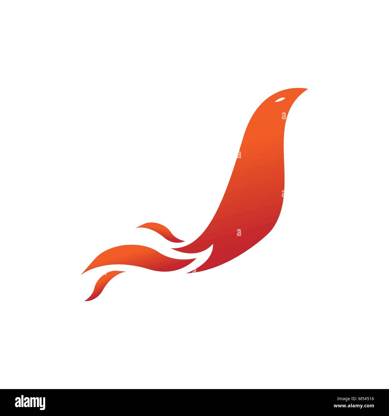 Bird Tail Fire Flames Element Emblem Symbol Vector Illustration Graphic ...