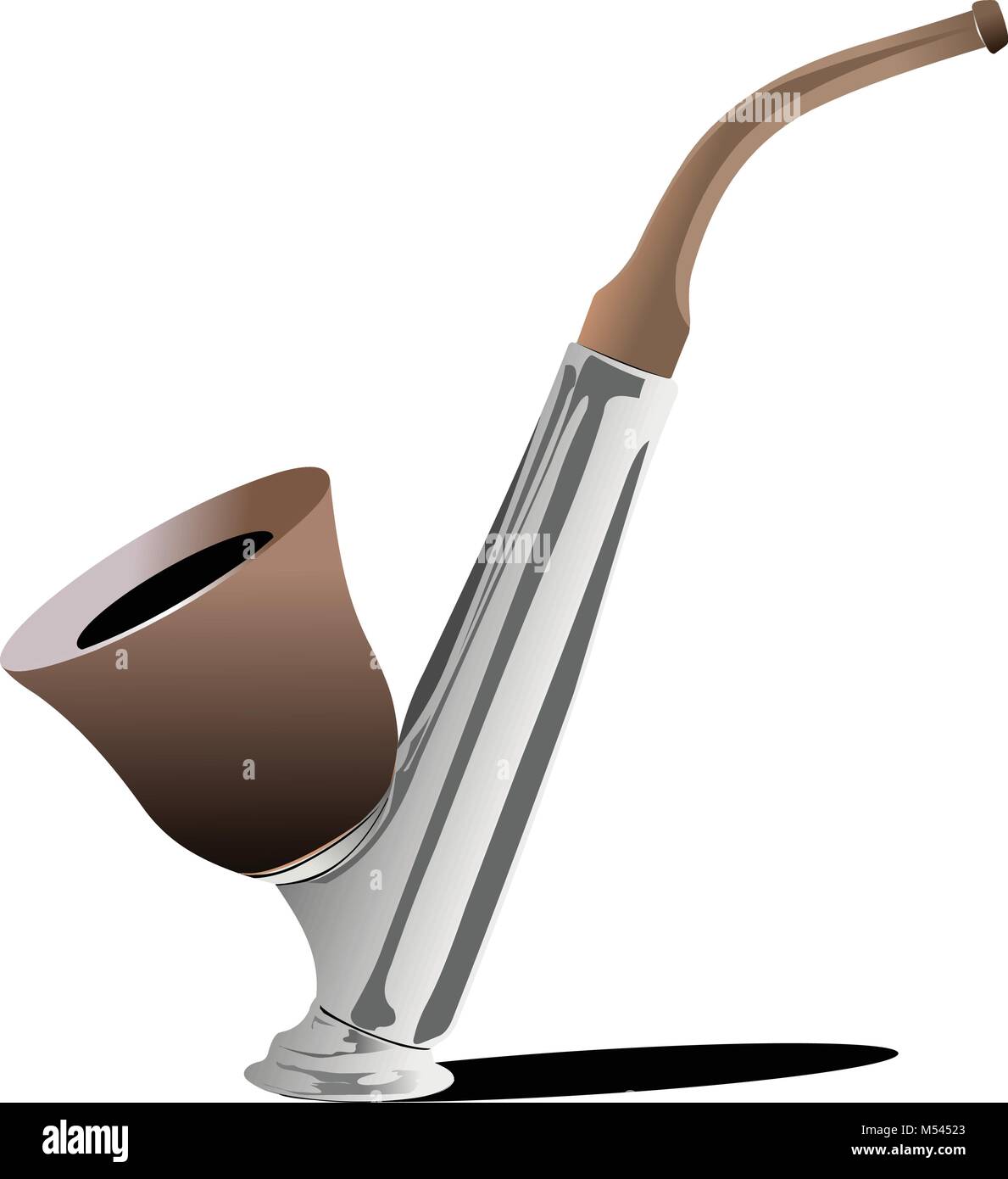 Smoking brown pipe on isolated white background. Vector illustration ...