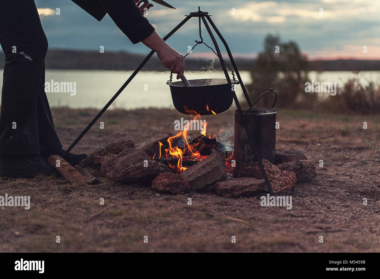 Bonfire black cauldron preparing hi-res stock photography and images ...