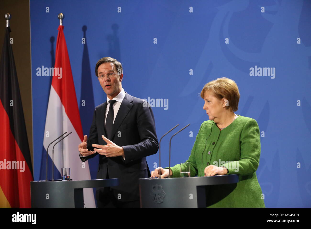Berlin, Germany. 19th Feb, 2018. Press statements by Federal Chancellor ...