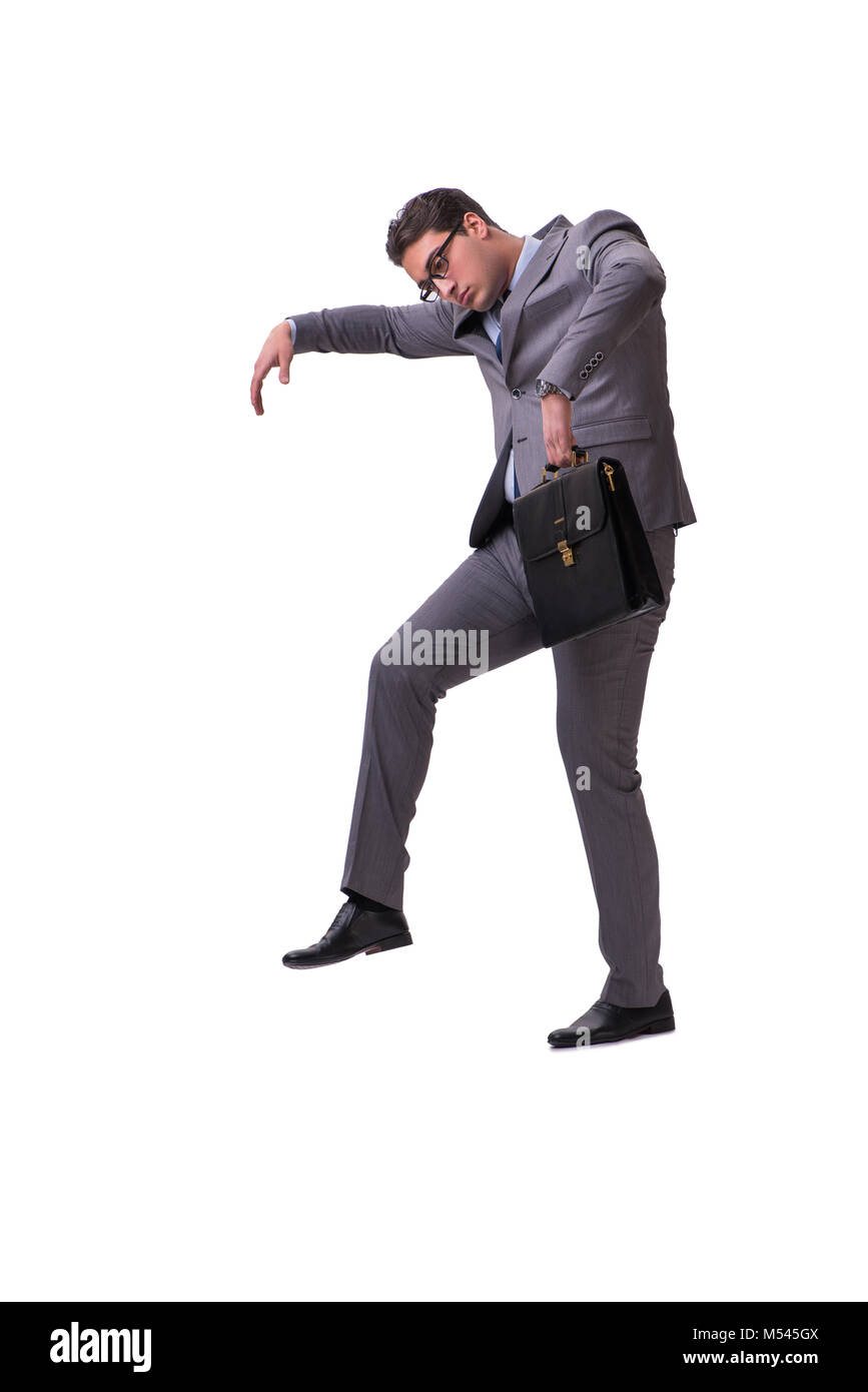 Puppet businessman isolated on white background Stock Photo - Alamy