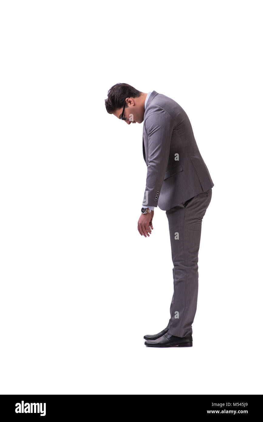 Puppet businessman isolated on white background Stock Photo - Alamy