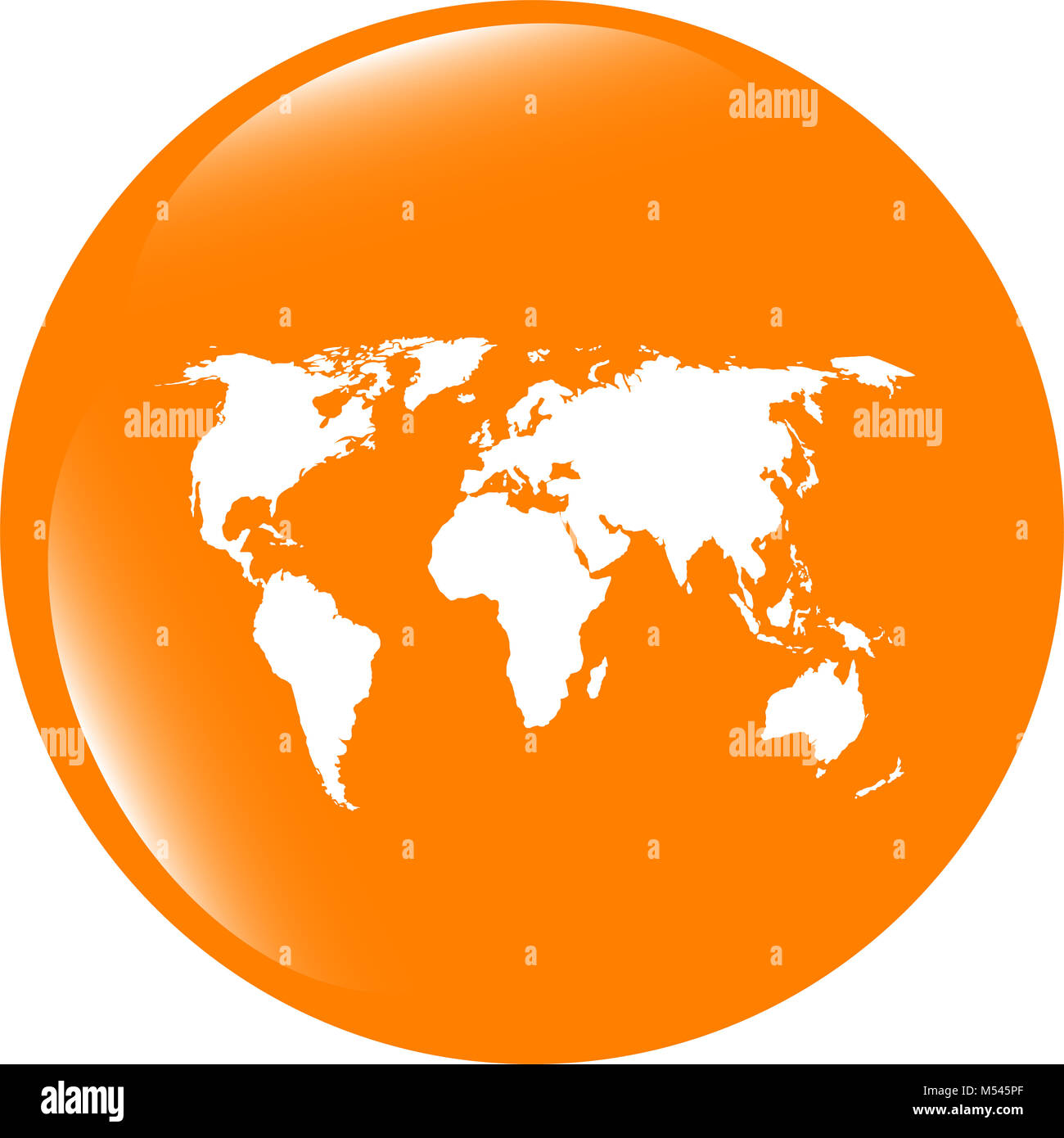 Globe icon, earth world map on web button Stock Photo - Alamy