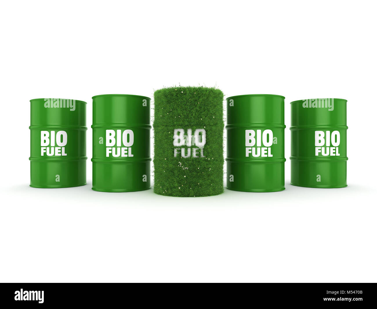 3D rendering barrels of biofuels Stock Photo - Alamy