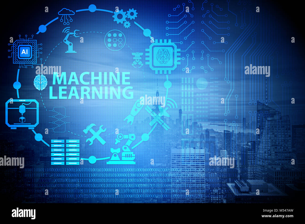 Concept of modern IT technology with machine learning Stock Photo - Alamy