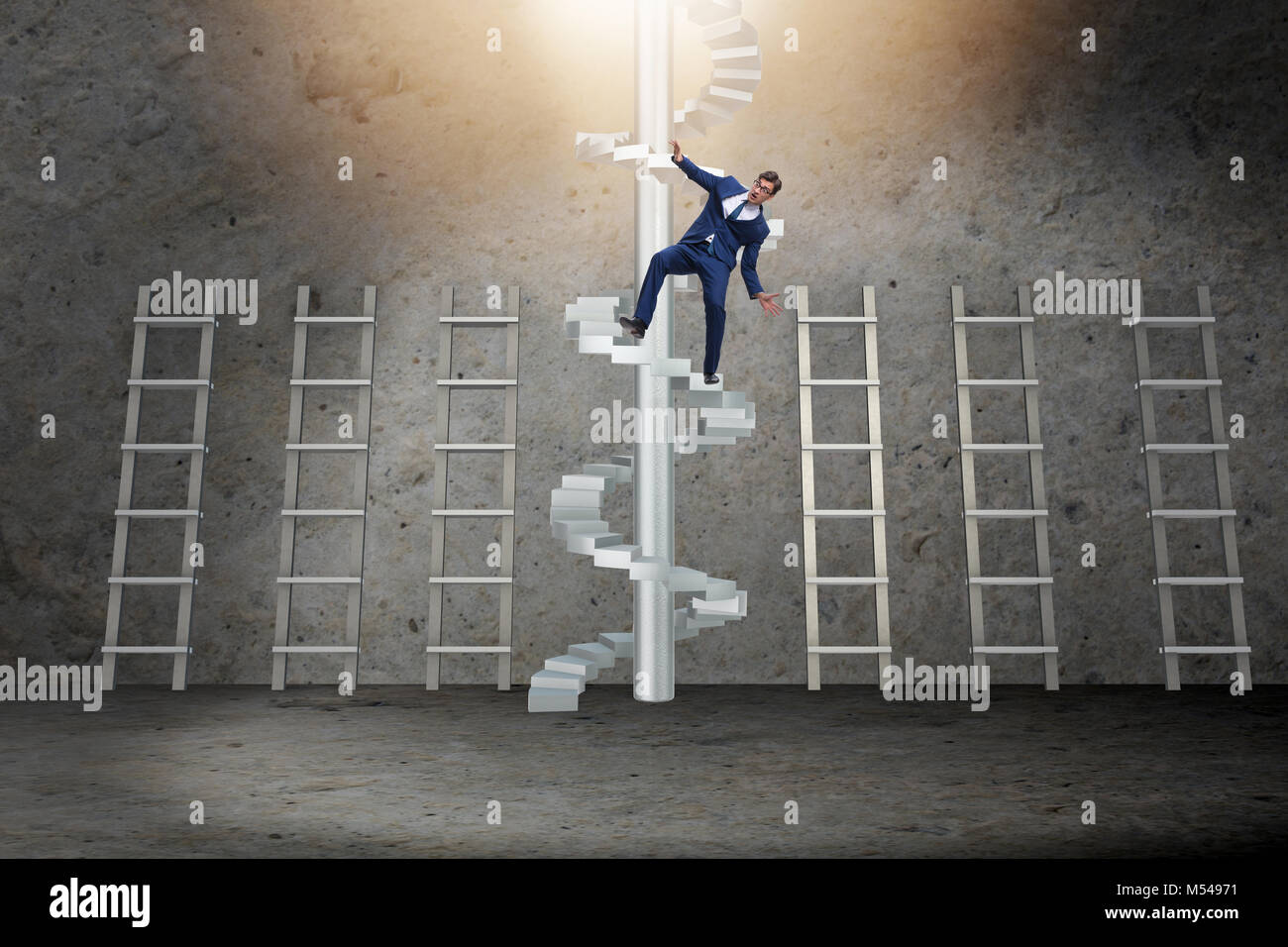 Man falling off ladder hi-res stock photography and images - Alamy