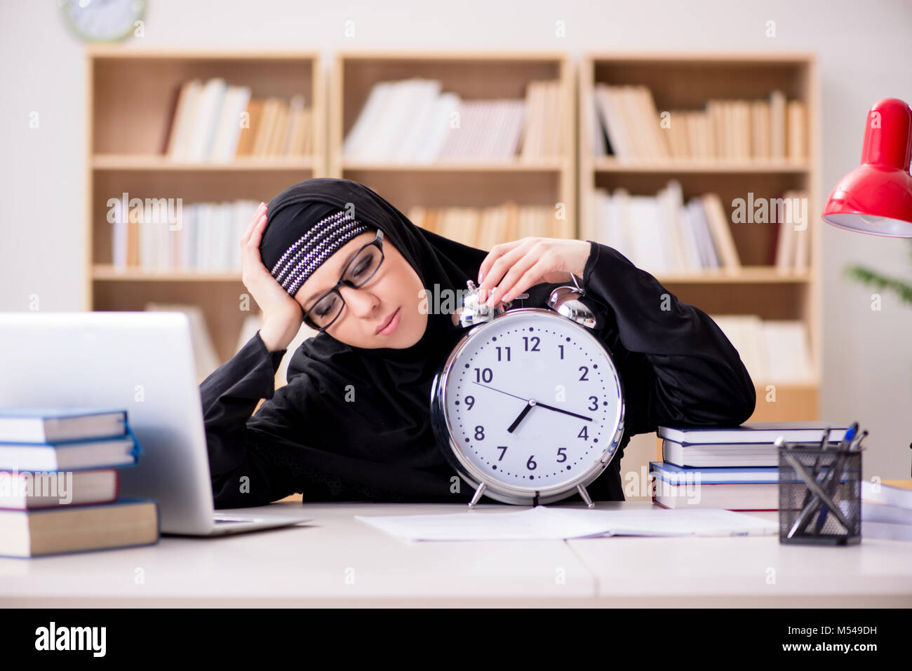 Muslim girl in hijab studying preparing for exams Stock Photo - Alamy