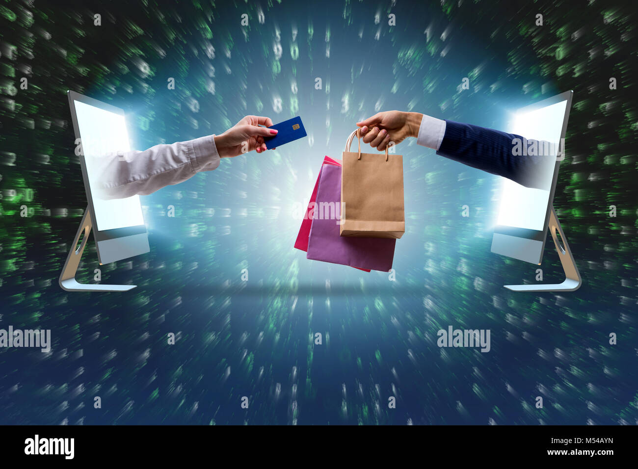 Online shopping through buying from internet Stock Photo - Alamy
