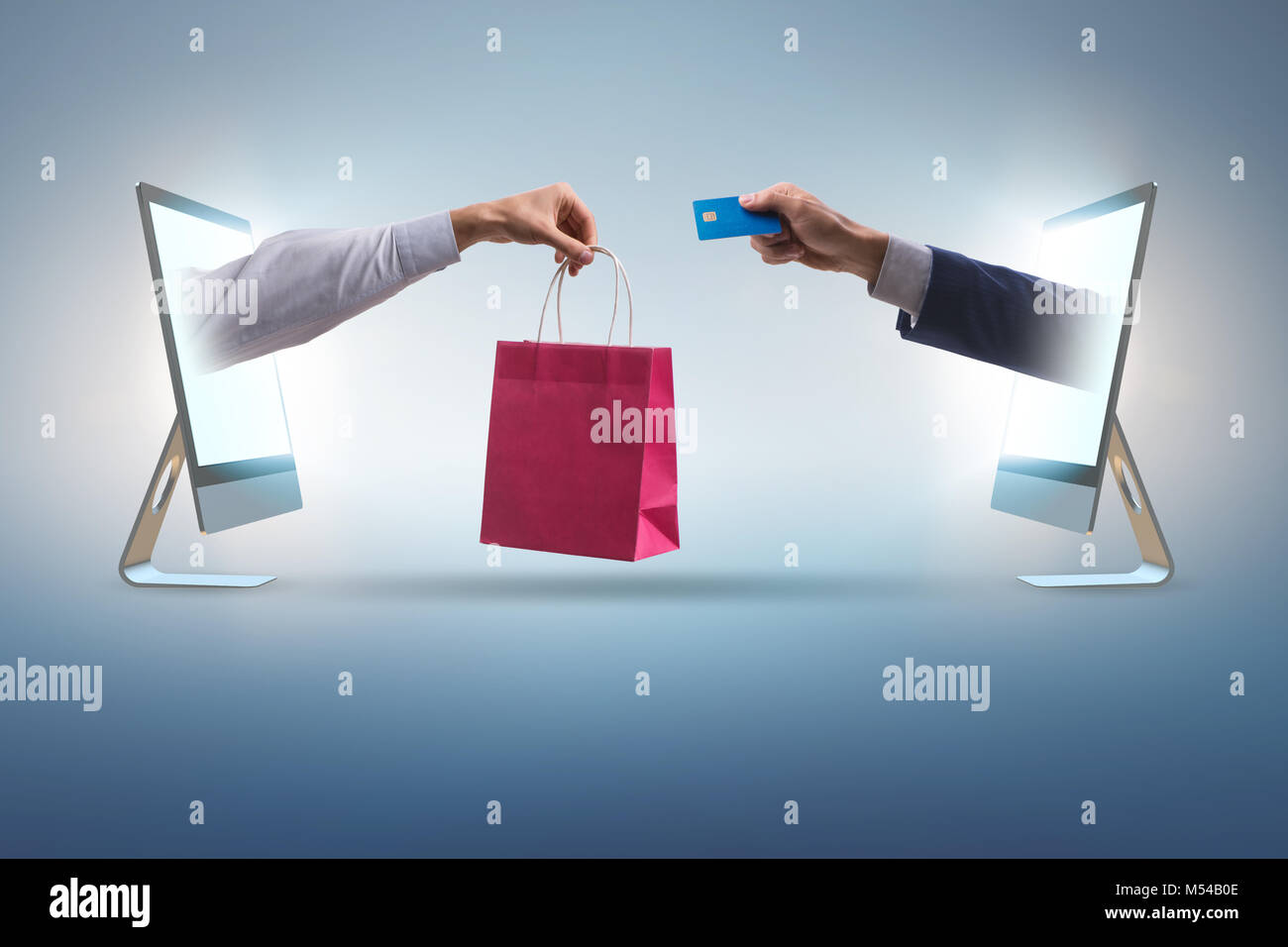 Online shopping through buying from internet Stock Photo - Alamy