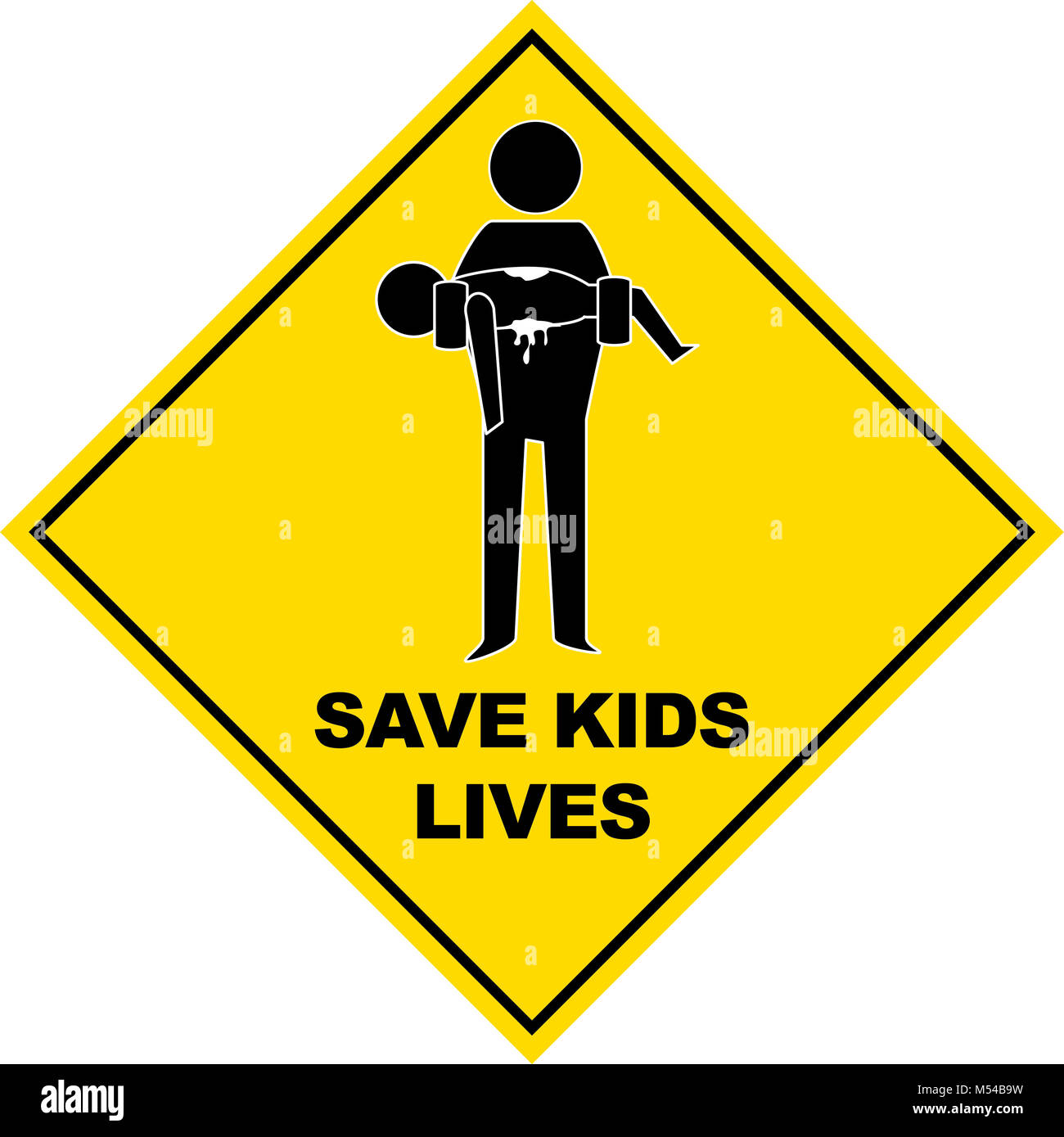 Save Kids Lives Sign - Vector Illustration Stock Photo - Alamy