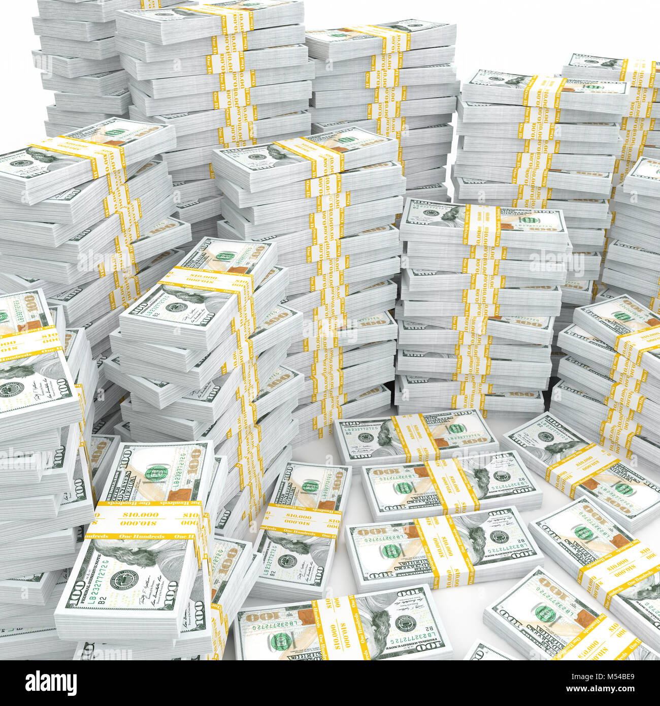 3d rendering lots of packs of US dollars Stock Photo - Alamy