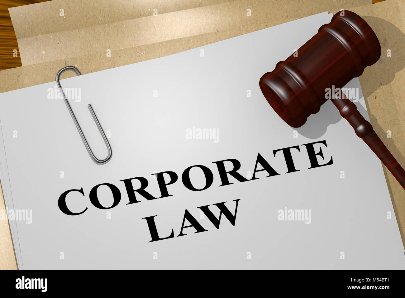 3D illustration of CORPORATE LAW title on legal document Stock Photo ...