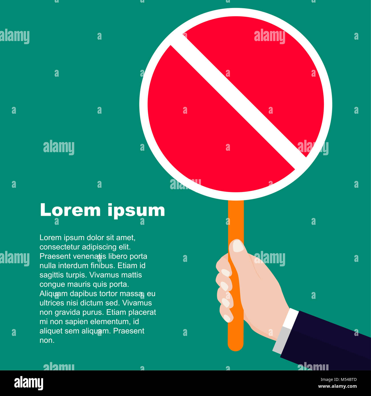 Businessmen holding warning sign-Vector flat design Stock Photo - Alamy