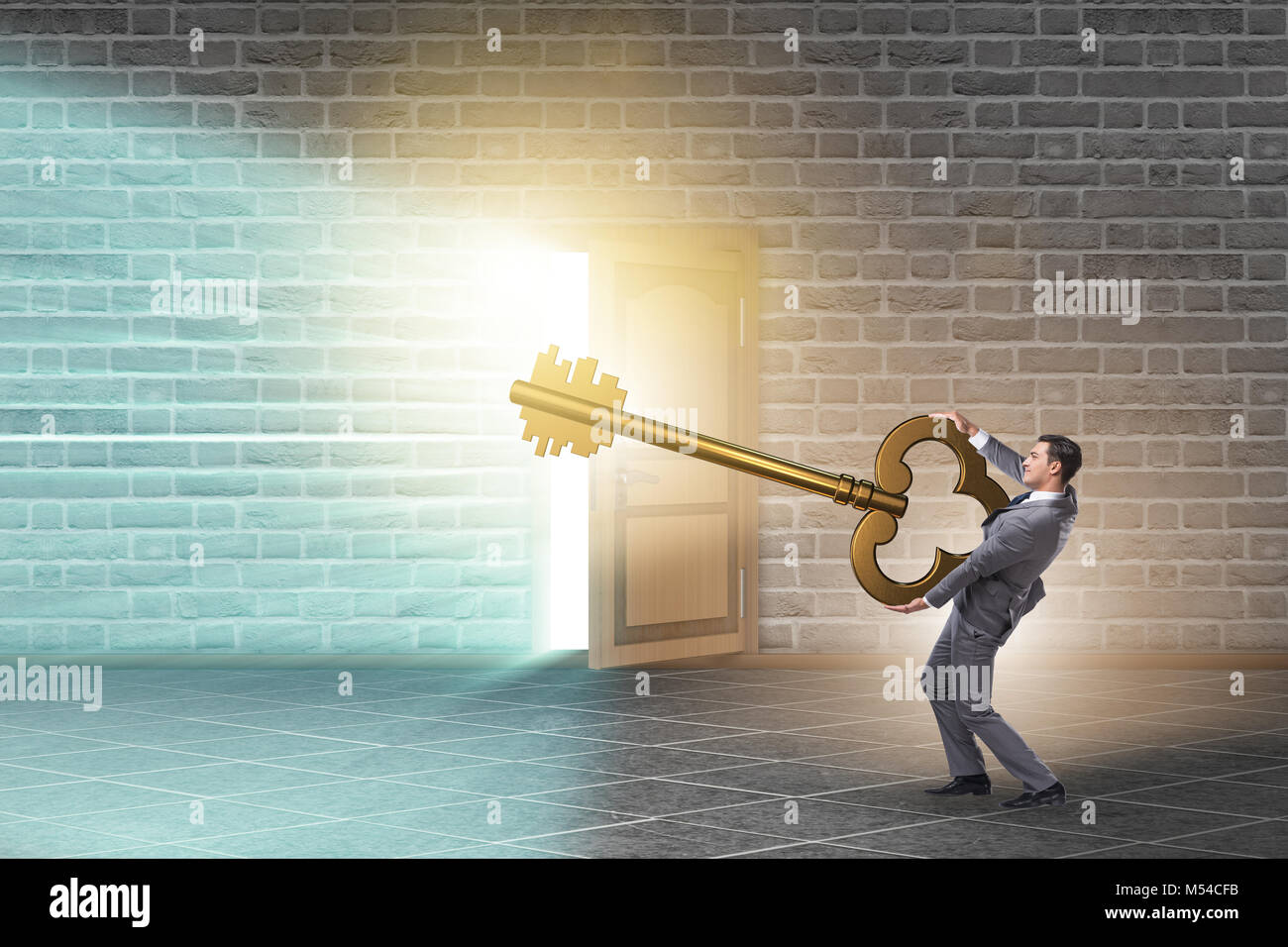 Concept with key to success illustration Stock Photo - Alamy
