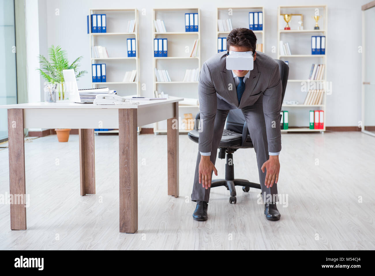 Male athlete wearing vr glasses hi-res stock photography and images - Alamy