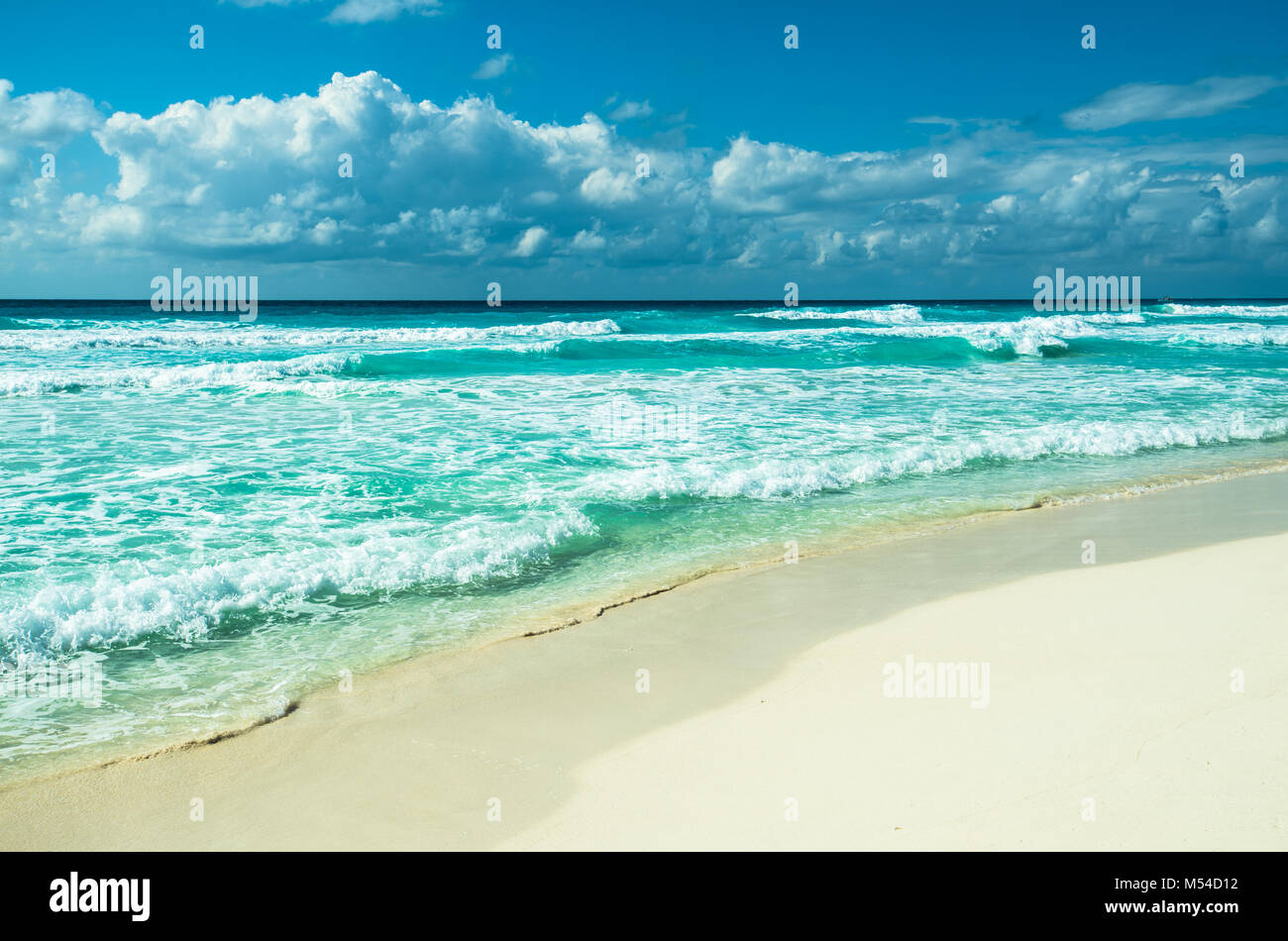 Caribbean beach panorama, Tulum, Mexico Stock Photo - Alamy