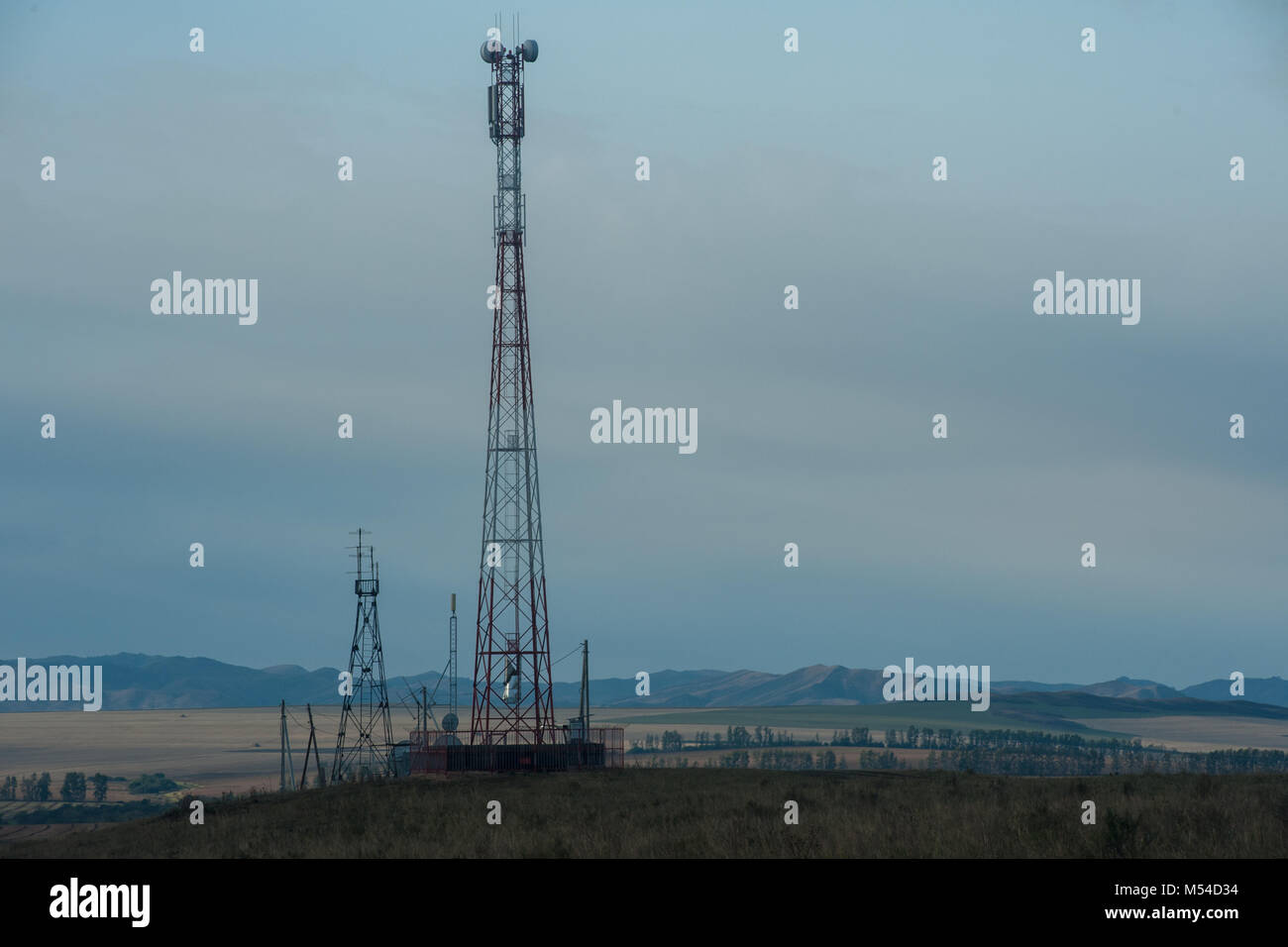 Telecommunications cell phone tower Stock Photo - Alamy