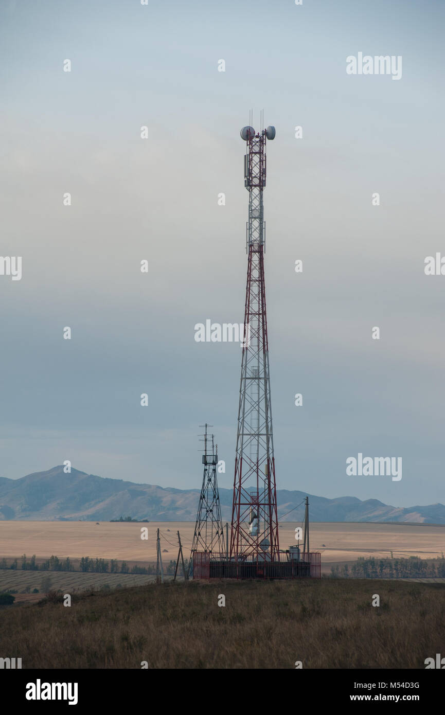 Telecommunications cell phone tower Stock Photo - Alamy