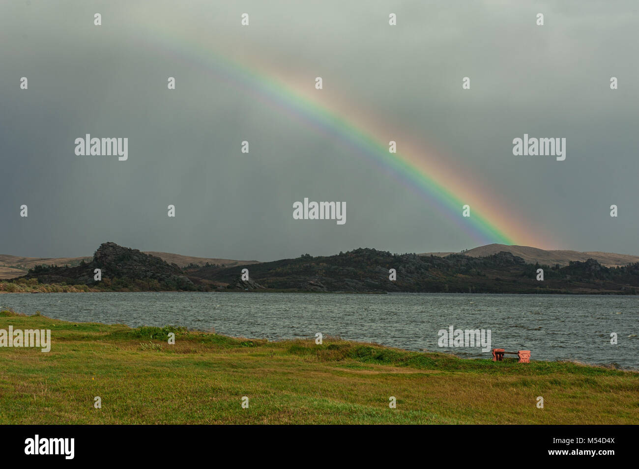 lake and rainbow Stock Photo - Alamy