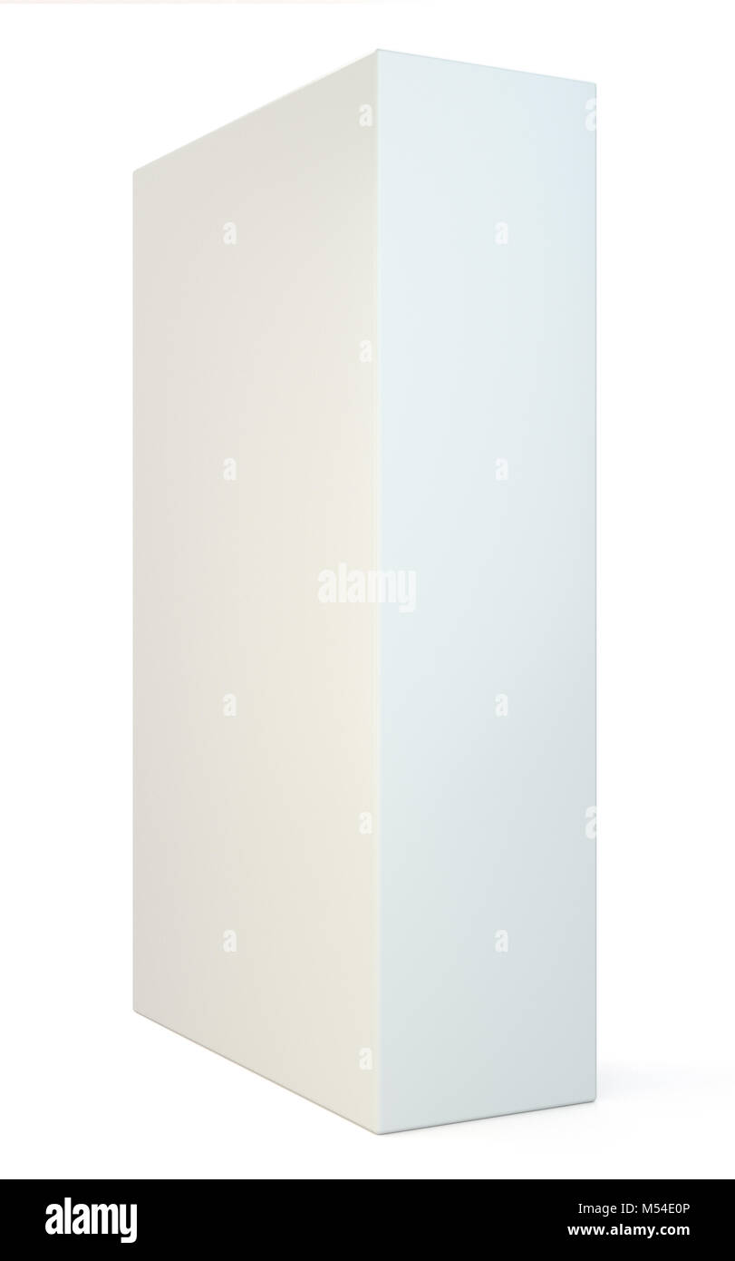 White tall rectangle blank box on studio background. 3D Illustration ...
