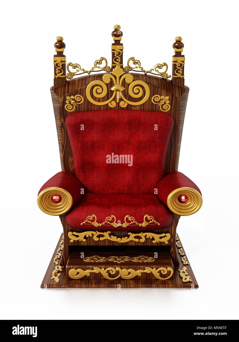 Luxurious throne isolated on white background. 3D illustration Stock ...