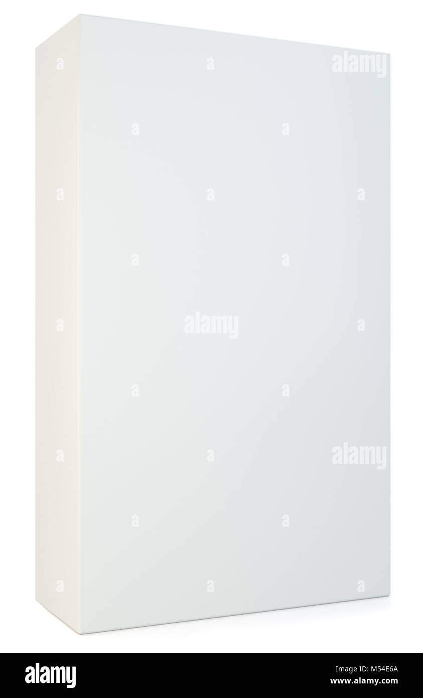 Realistic cardboard box on white background. White container, packaging ...