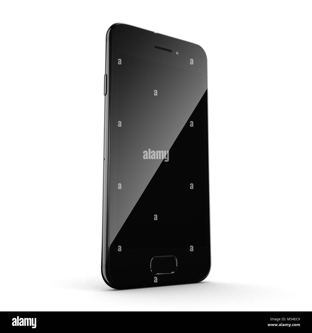 3D rendering black glossy smart phone with black screen Stock Photo - Alamy