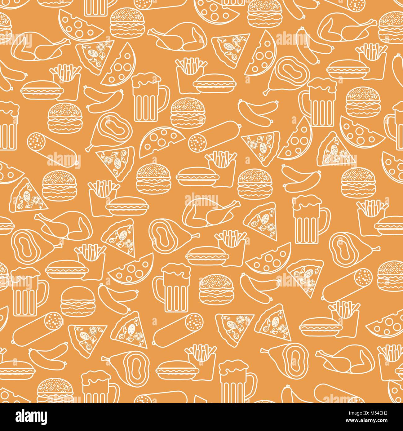 Seamless pattern with different foods. Design for banner and print ...