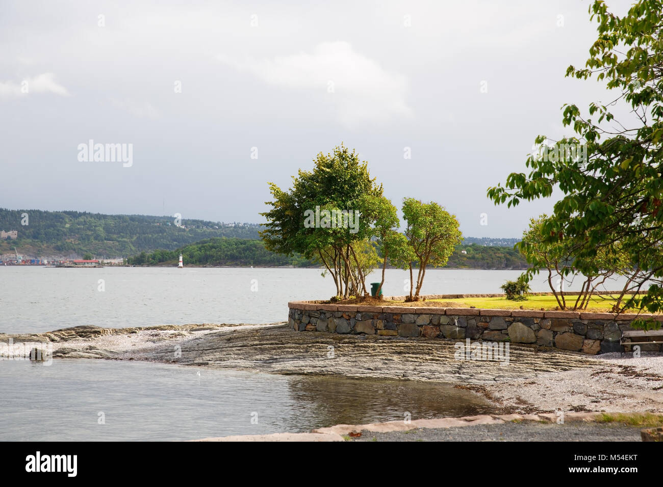 Coastline in Oslo with trees, hills and forest Stock Photo - Alamy