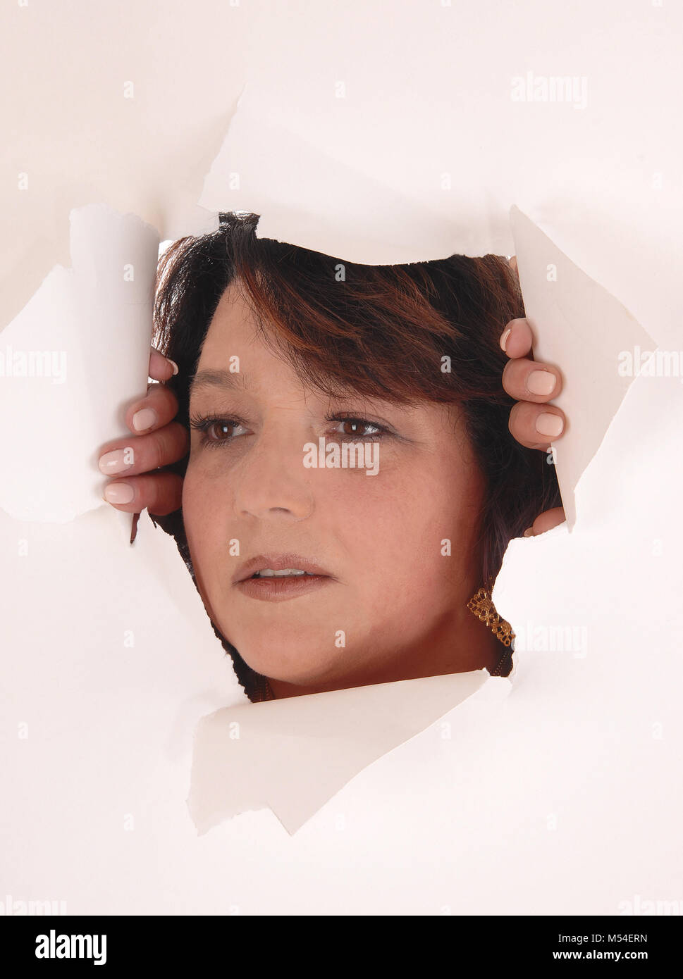 Peeking woman hi-res stock photography and images - Alamy