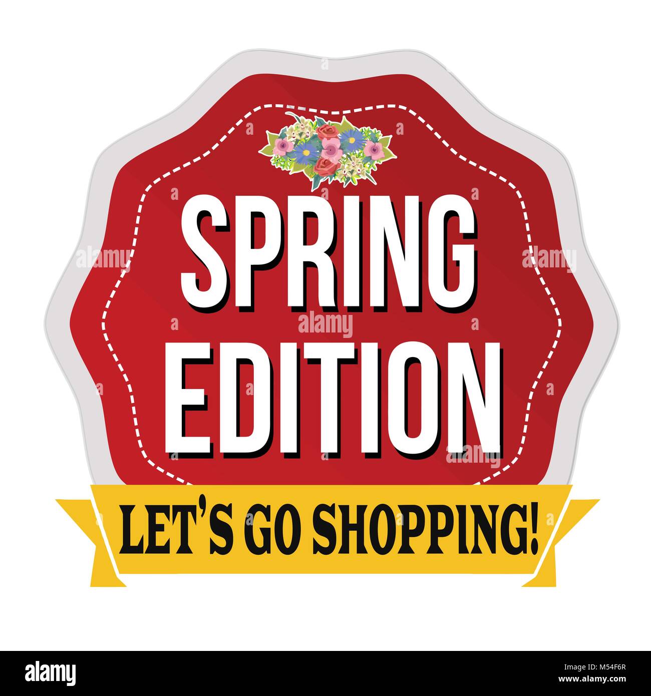 Spring edition label or sticker on white background, vector ...