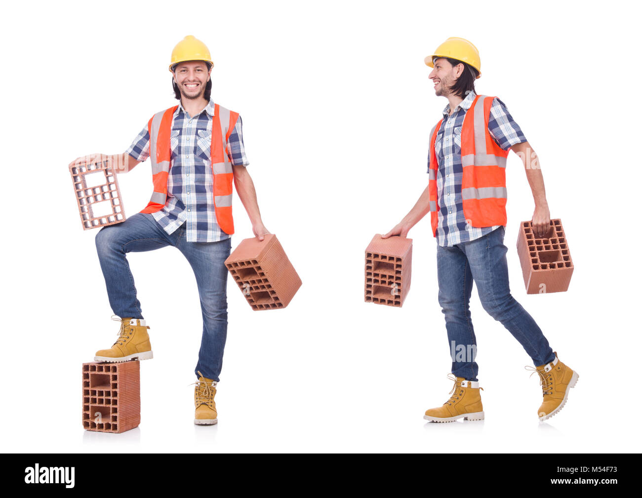 Builder crack brick wall Cut Out Stock Images & Pictures - Alamy