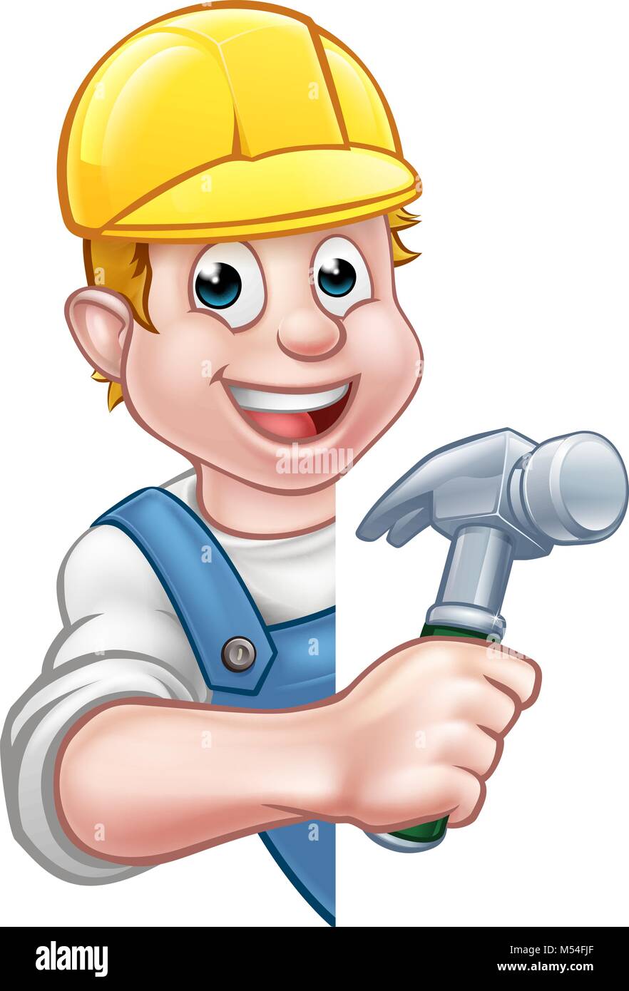 Illustration cartoon builder handyman carpenter hi-res stock ...