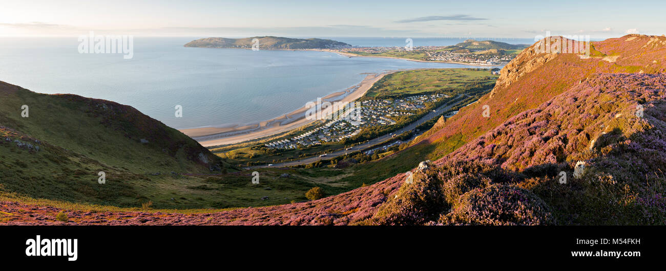 Panorama over the North Wales coast at Conwy Morfa Stock Photo - Alamy